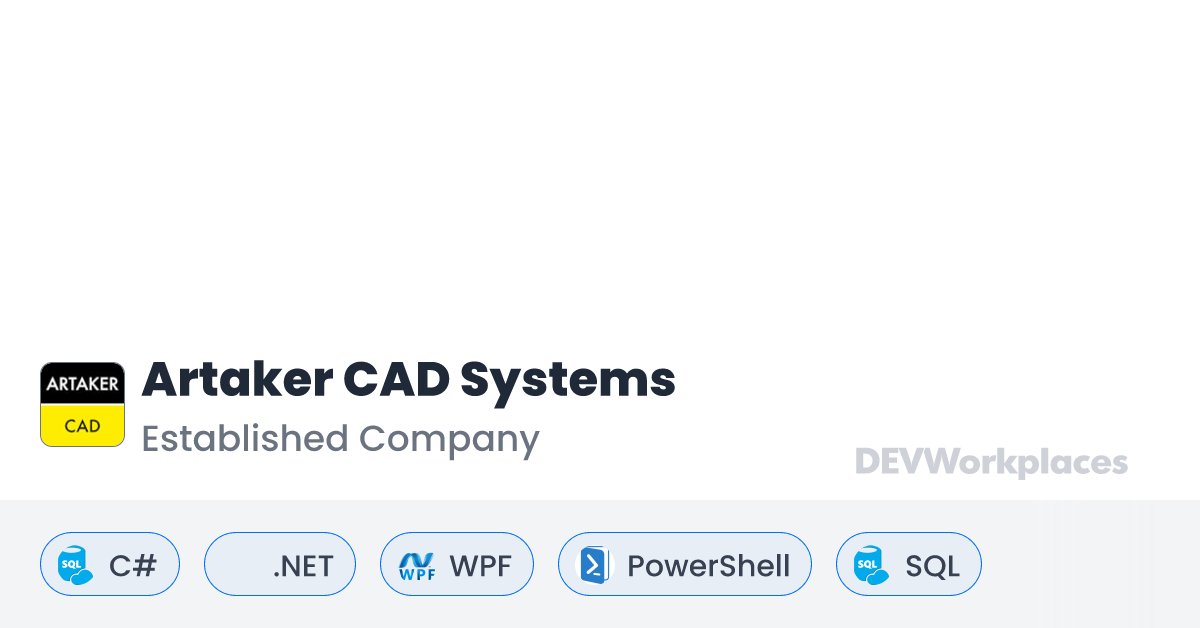 Artaker CAD Systems as an IT employer | Reviews, TechStack, Benefits