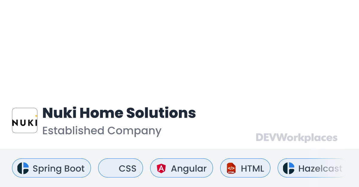 Nuki Home Solutions as an IT employer | Reviews, TechStack, Benefits